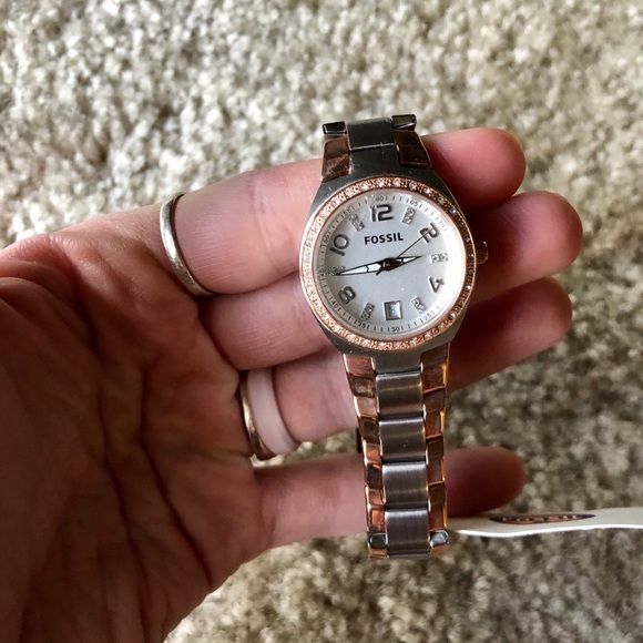 Fossil | Accessories | Silver And Rose Gold Fossil Watch | Poshmark